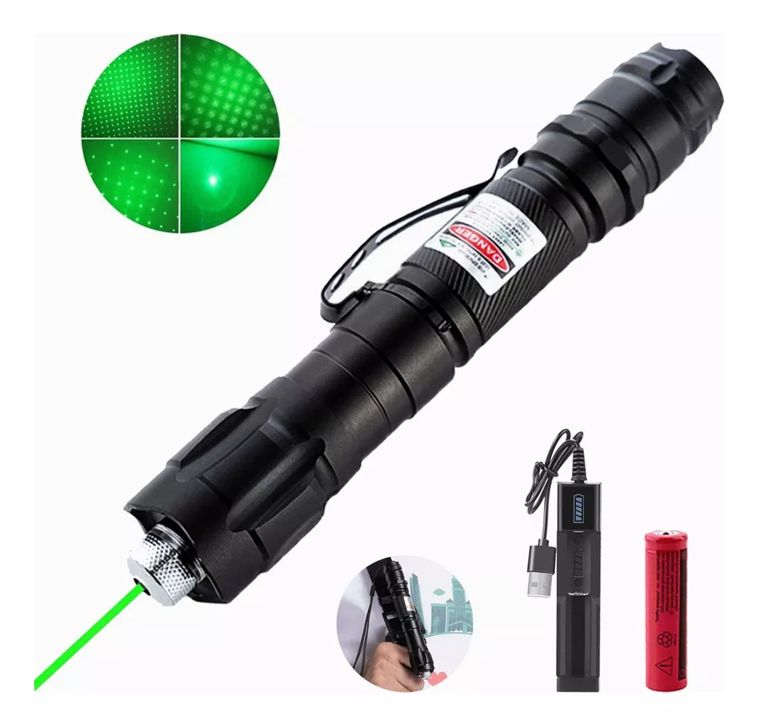 APUNTADOR LASER RECARGABLE VERDE 5000MW - VILLAS OUTDOOR
